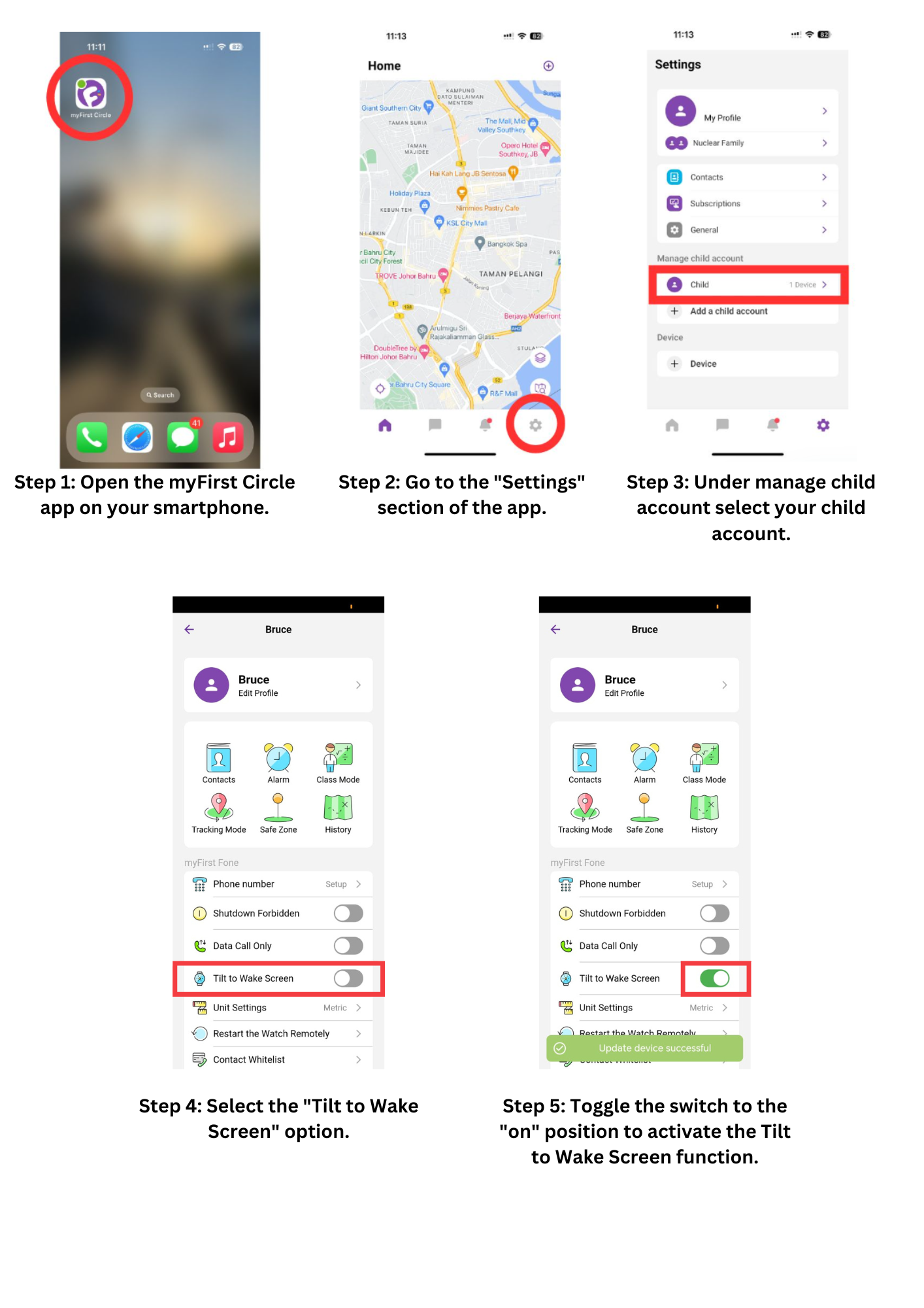 Tilt to Wake Screen – myFirst