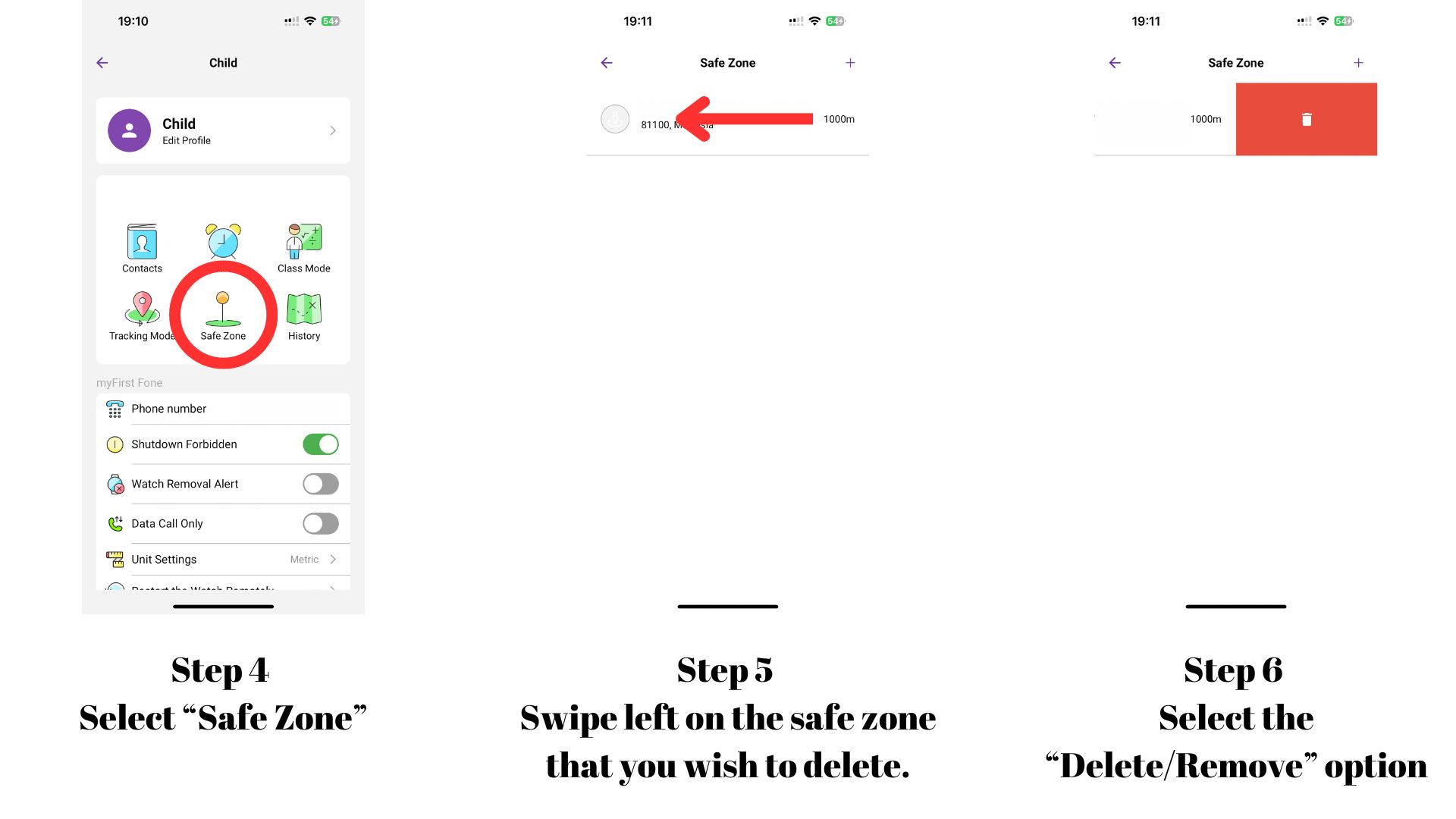Delete Safe Zone – myFirst