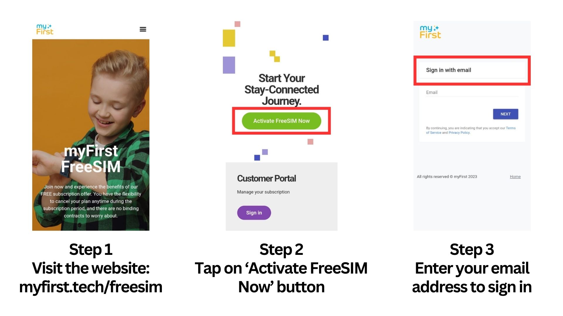 Activate myFirst FreeSIM – myFirst