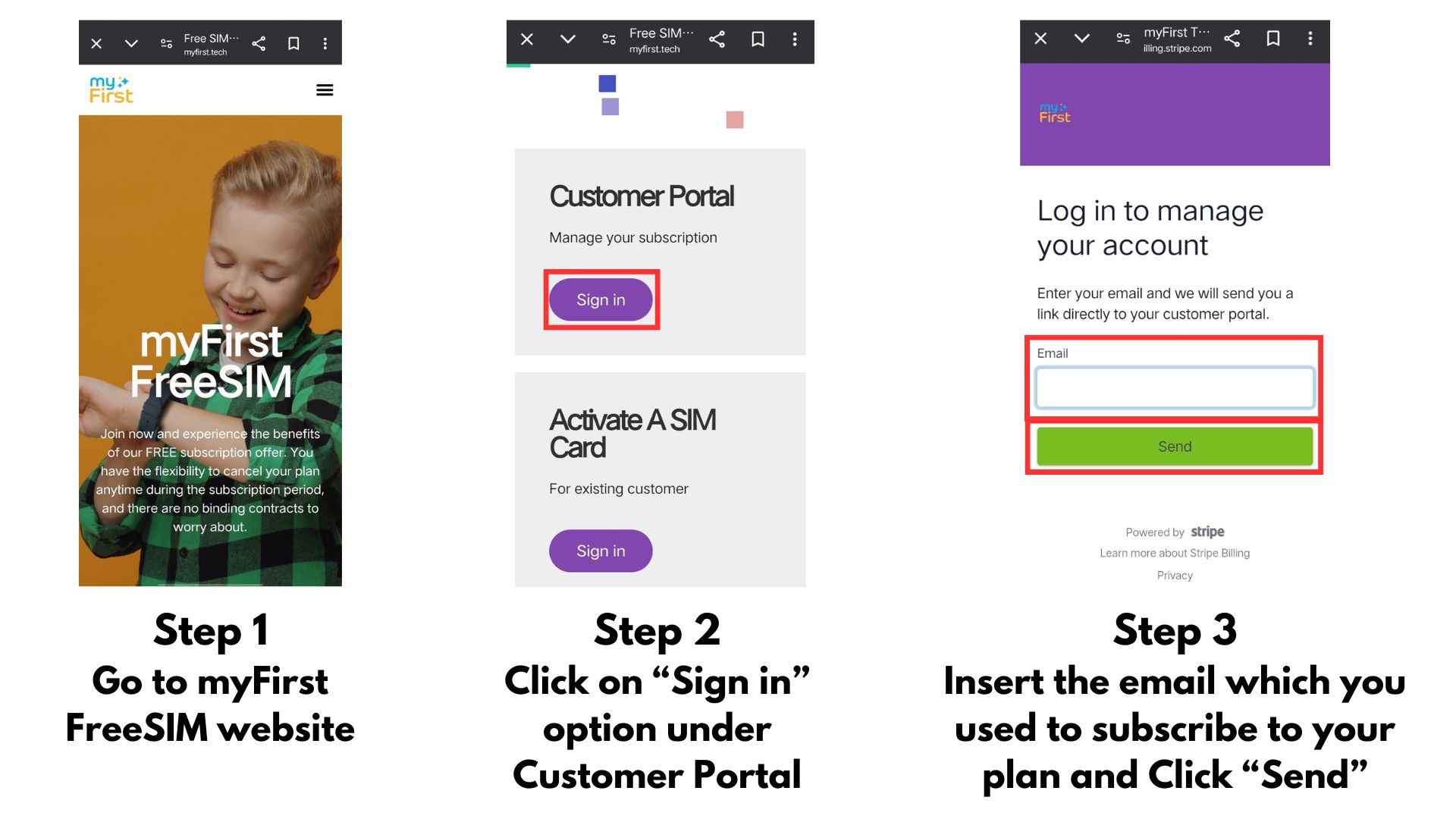 Change eSIM subscription information – myFirst